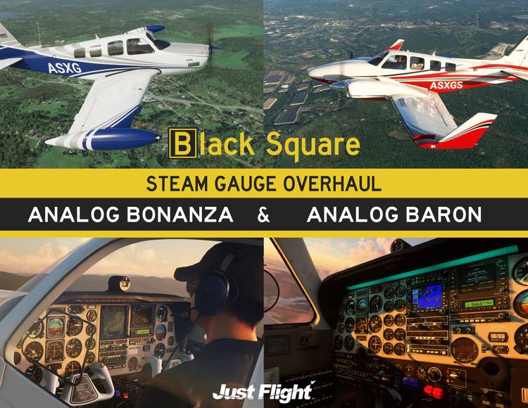 Just Flight - Two new additions to Black Square's Steam Gauge Overhaul series for MSFS