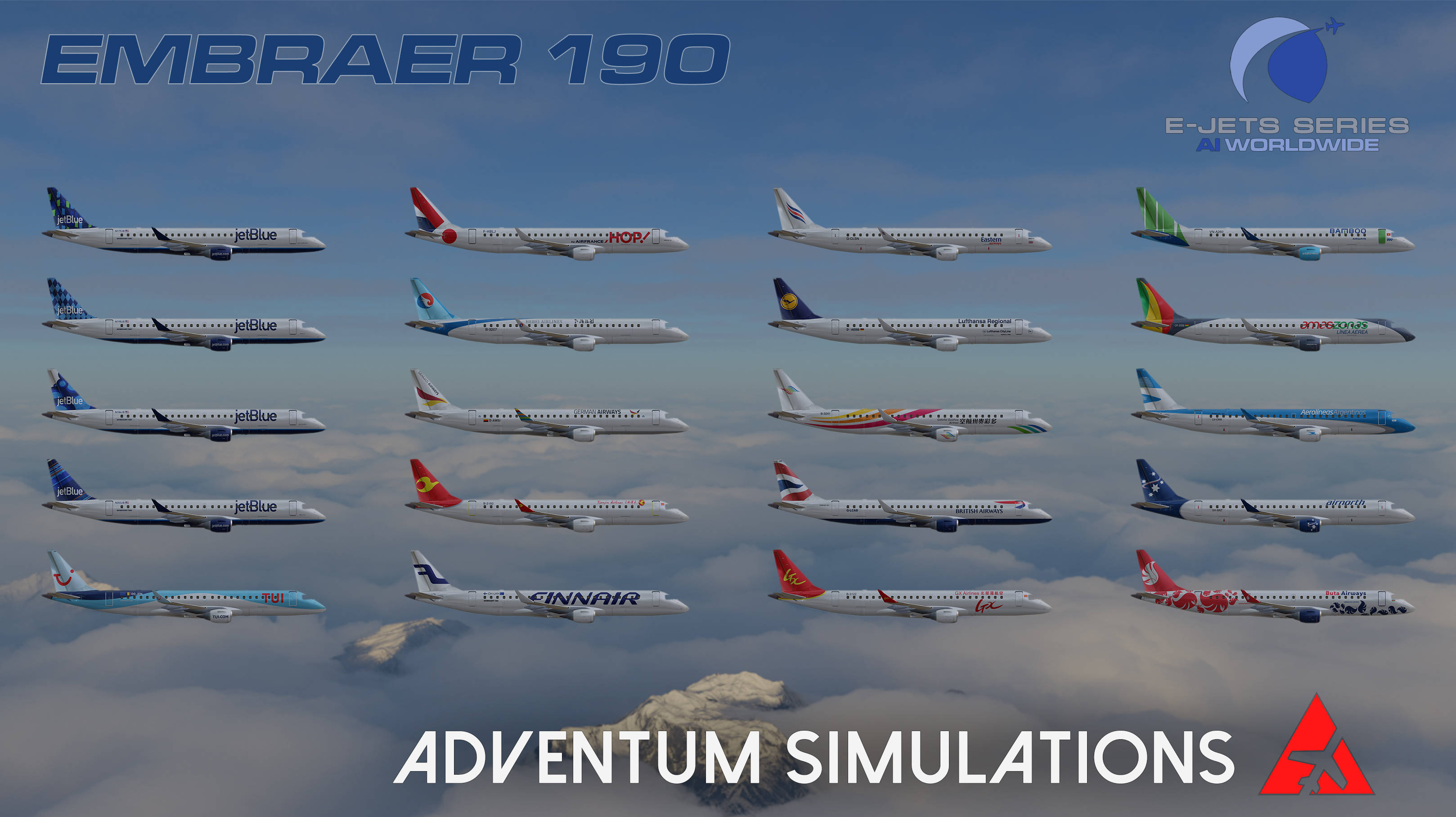 Just Flight - Adventum Simulations - AI Worldwide: E-Jets Series