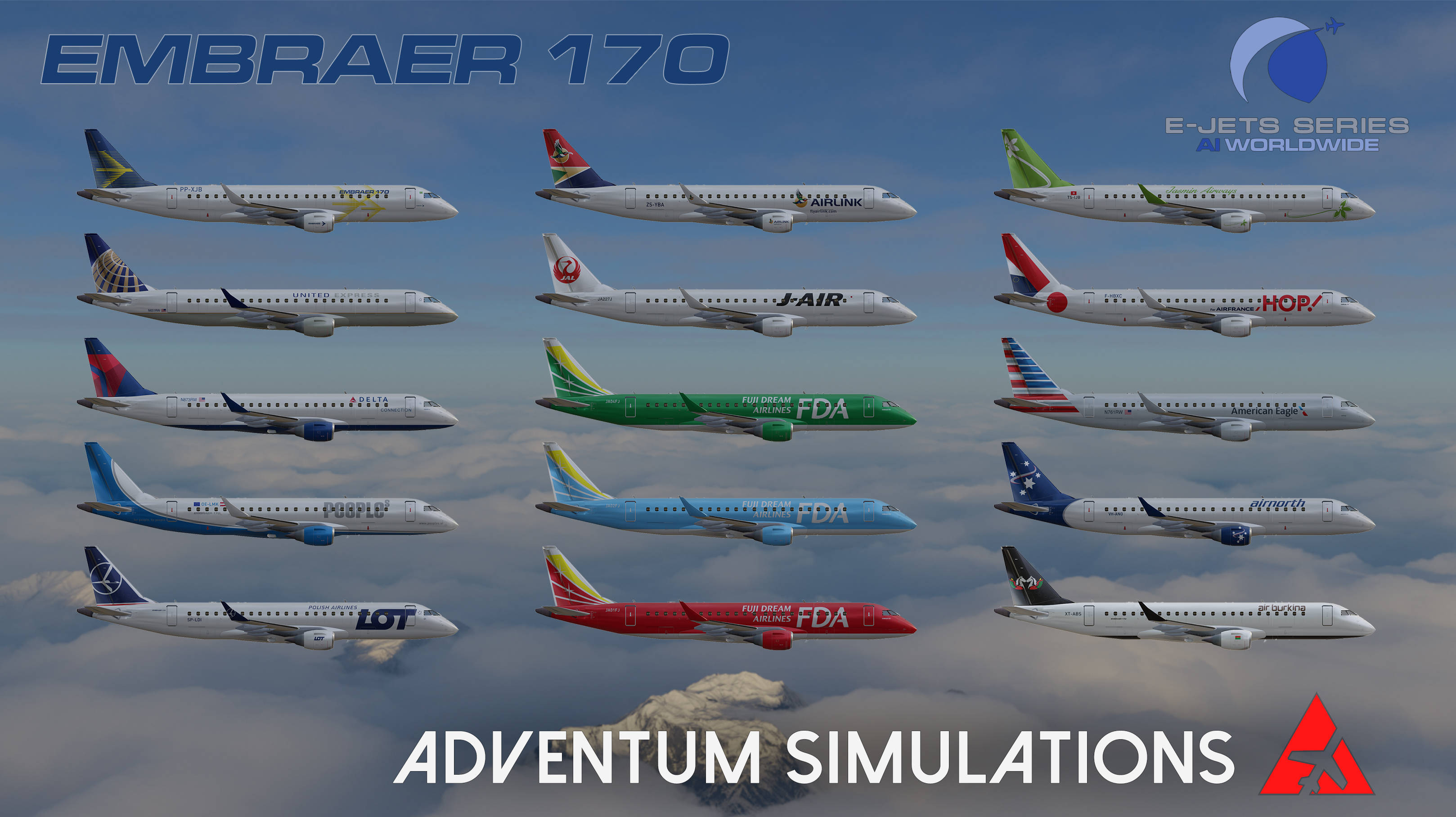 Just Flight - Adventum Simulations - AI Worldwide: E-Jets Series