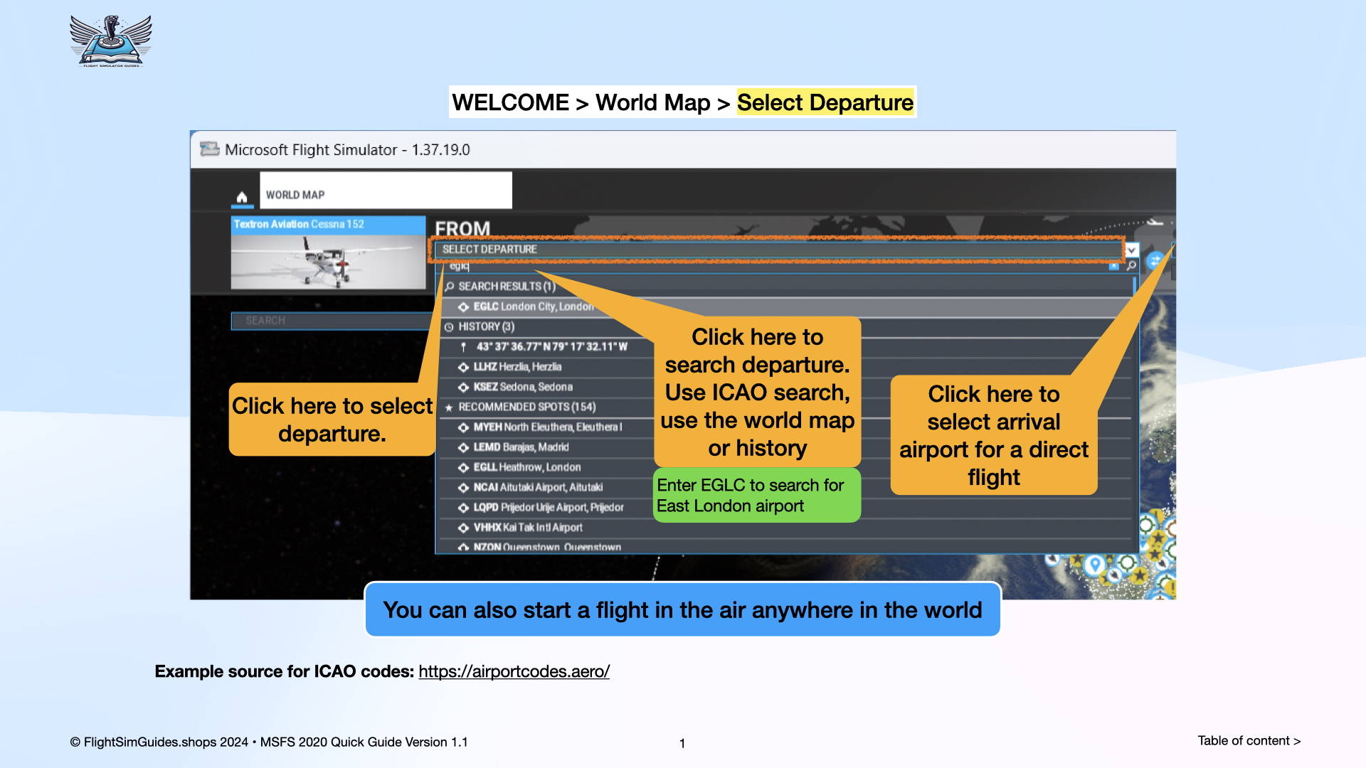 Just Flight - MSFS 2020 Interactive Quick Guide